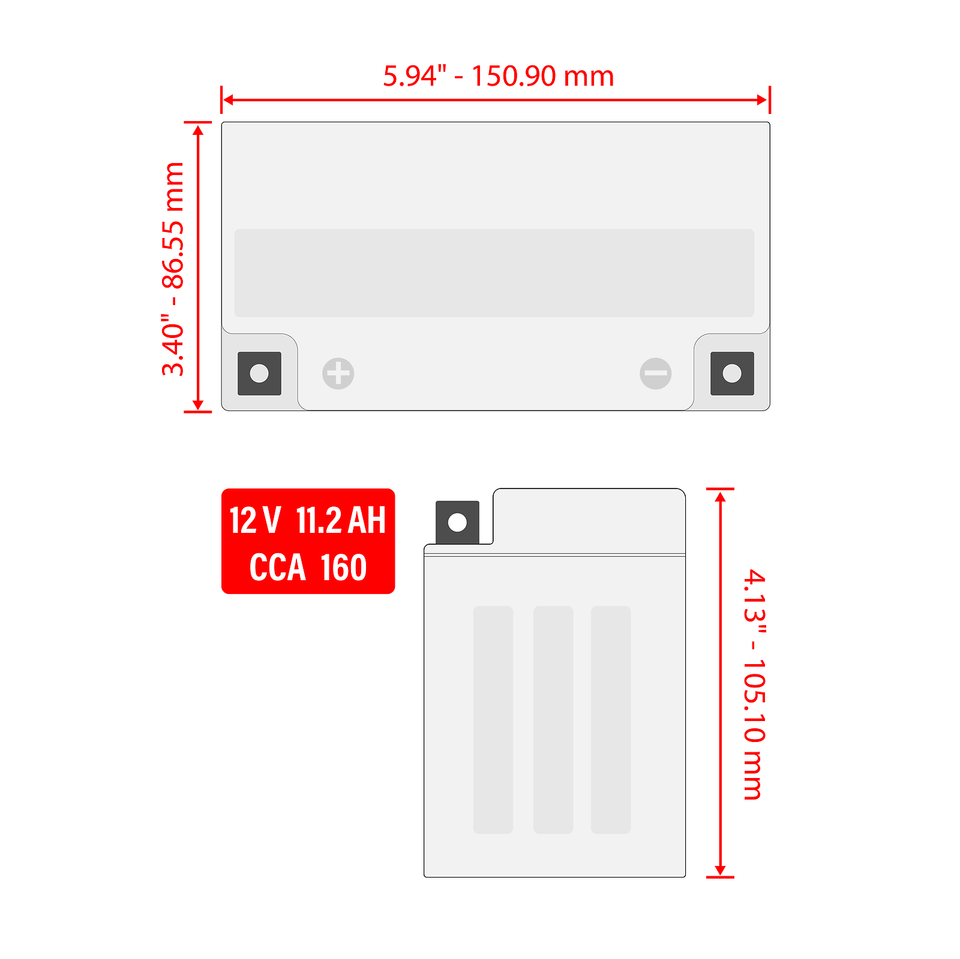 Caltric AGM Battery for KTM 950 Adventure S 2004 2005 2006 / ...