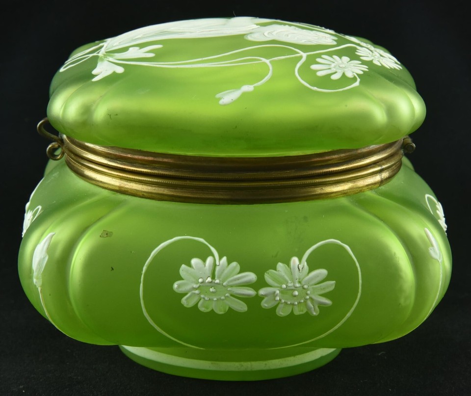 Mary Gregory Dresser Vanity Trinket Box 1880's | eBay