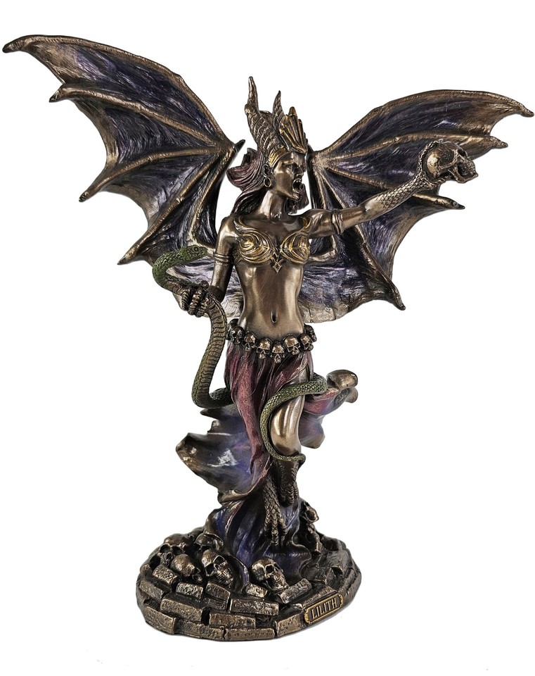 9 3/4" Lilith Queen of Demons Empress of Hell Statue Bronze Finish ...