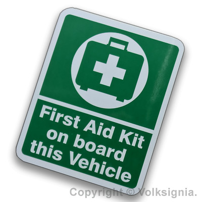 First Aid Kit on board this Vehicle Magnetic Vehicle Sign - First ...