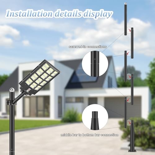 Outdoor Street Light Pole - Galvanized Steel Lamp Post with Mounting ...