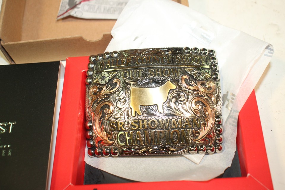 Most Wanted Custom Silver Belt Buckle Waller County Shoot Sr Showman ...