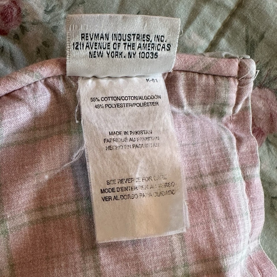 Vtg Laura Ashley Rosemoor Pink/Green Rosebud Cottagecore Comforter ...