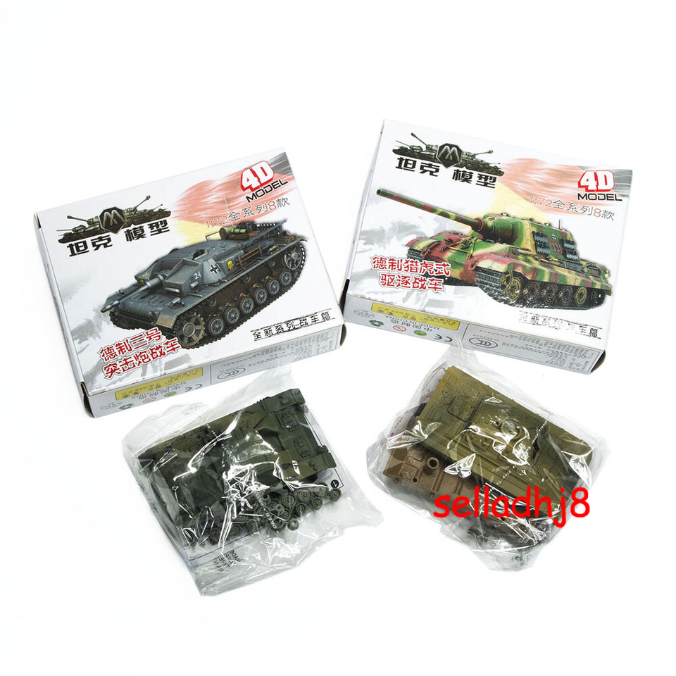 8Pcs 4D 1/72 Assemble Tank Heavy Weapons Armor Plastic Model US ...