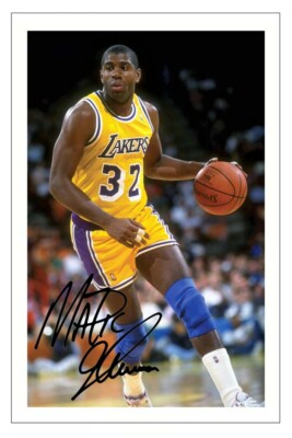 MAGIC JOHNSON Signed Autograph PHOTO Signature Print LA LAKERS ...