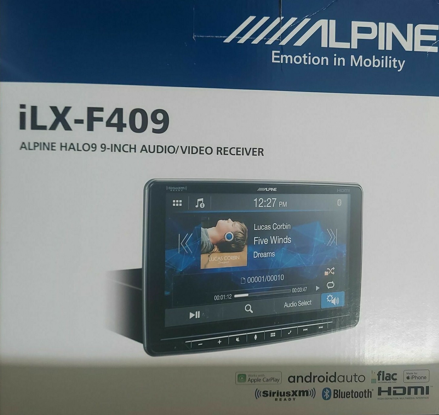 Alpine iLX-F409 Halo9 Bluetooth Media 1-Din Android Auto Apple CarPlay ...