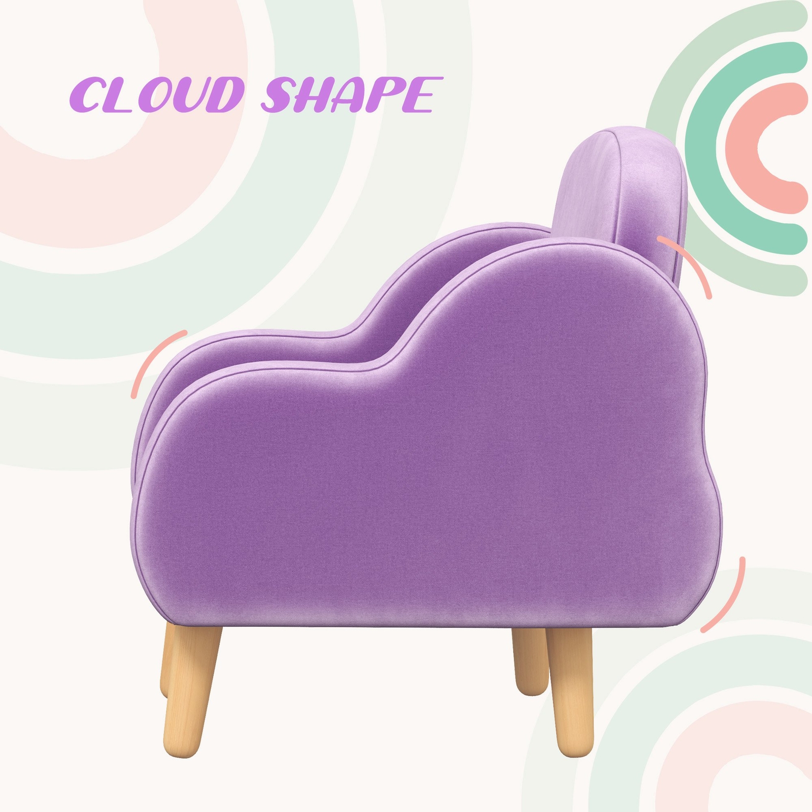 Cloud-Shaped Toddler Armchair, Kids Mini Chair for Playroom, Bedroom ...