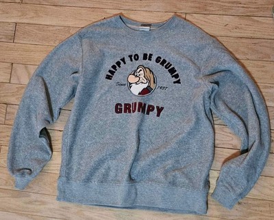 Disney Store "Happy To Be Grumpy" Fleece Embroidered Grumpy Sweatshirt ...
