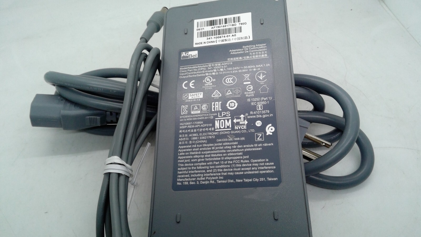AcBel 70W ADF019 Switching AC Adapter 12V 5.83A 341-100574-01 | eBay