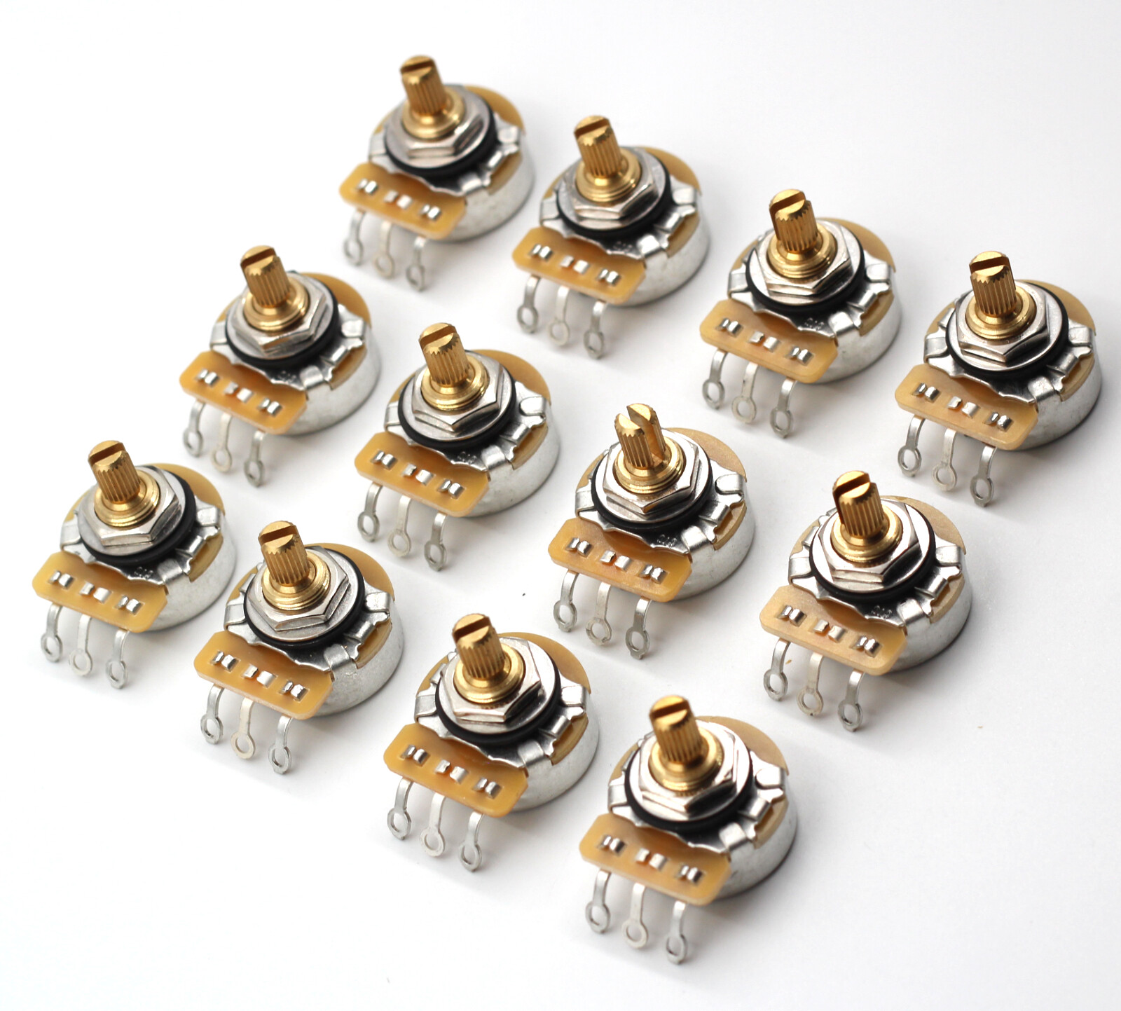 CTS 450G 250K Brass Short (1/4") 10% Audio Taper Potentiometers Bulk ...