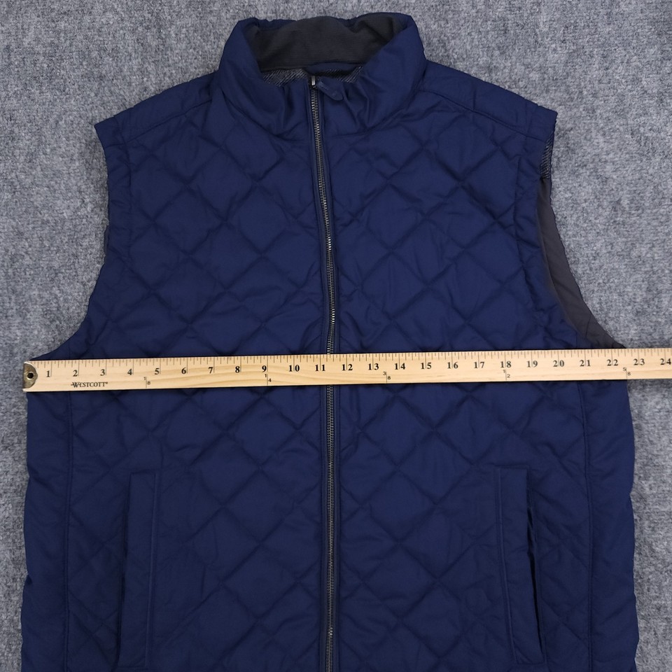 Vineyard Vines Vest Mens Large Blue Quilted Sleeveless Full Zip Whale ...
