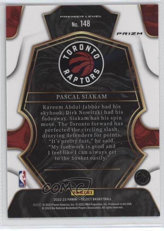 2022-23 Panini Select Premier Level Cosmic Prizm Pascal Siakam #148 hs9 ...