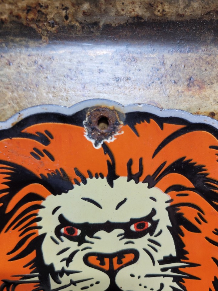 VINTAGE LIONS DRAG STRIP PORCELAIN SIGN OLD WILMINGTON CALIFORNIA ...