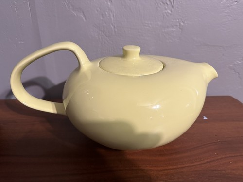 Russel Wright Oneida Teapot Yellow Mid Century Design 6 c Stoneware ...