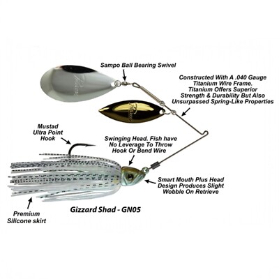 Picasso Lures Titanium Pro Willow/Indiana 1/2oz Spinnerbaits - Choose ...