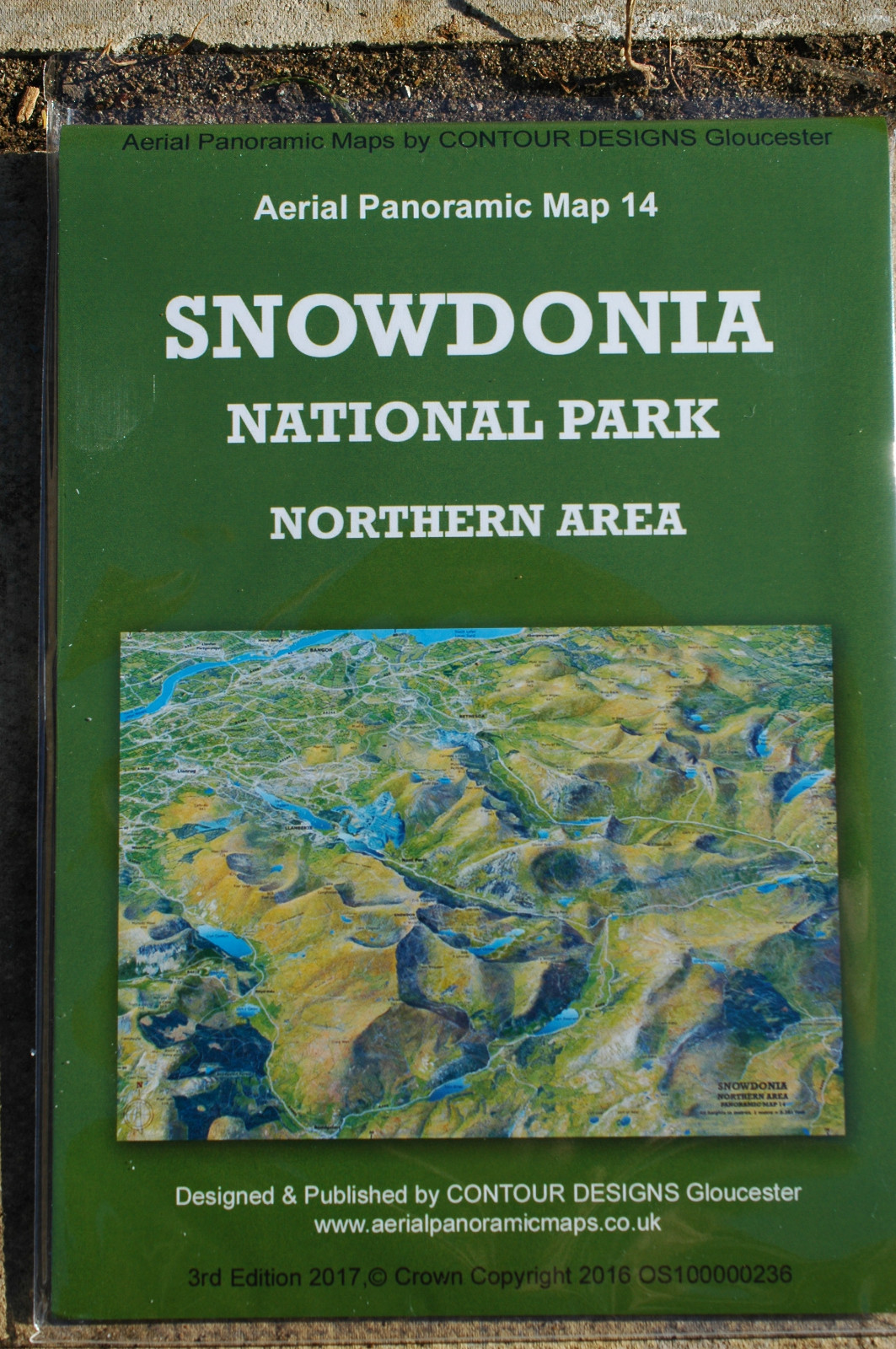 3D Aerial Panoramic - New Folded Map - Snowdon National Park Northern ...