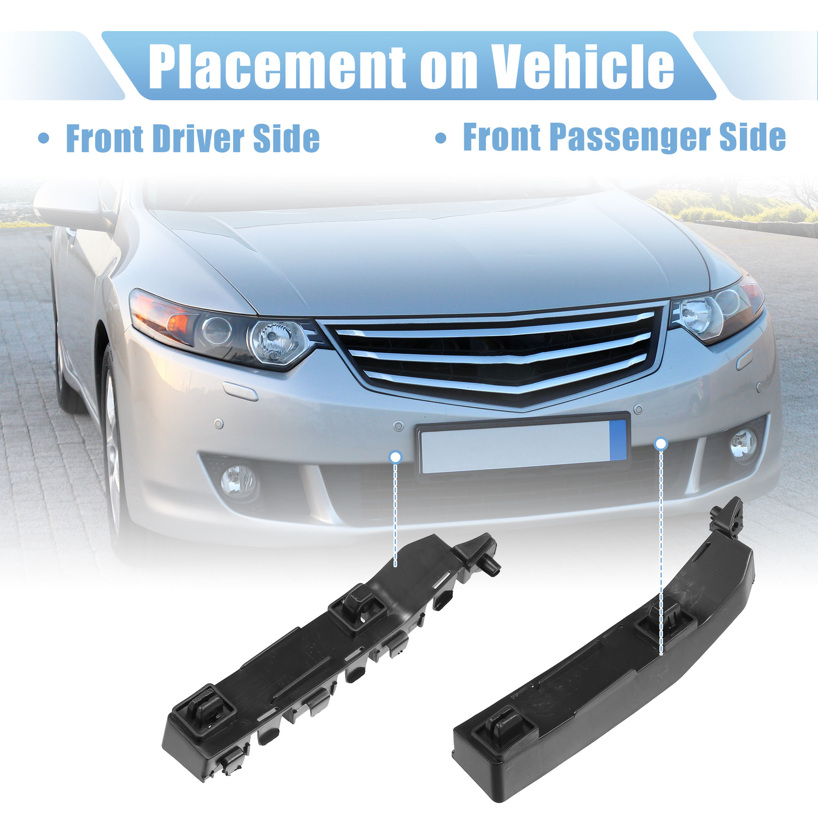 Pair Front Bumper Bracket 71193-TA0-A00 71198-TA0-A00 for Honda Accord ...