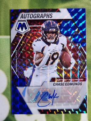 2023 Panini Mosaic Football Chase Edmonds Autographs Prizm Blue /99 AH ...