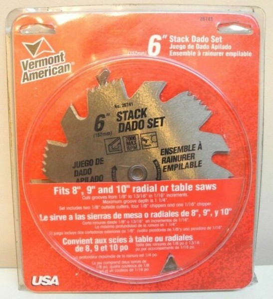 Set Dado Stacked 6 in Dia STL Vermont American Saw Blades - Dado 26741 ...
