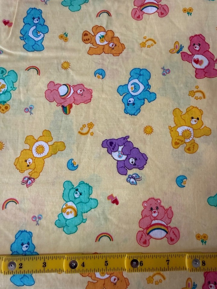 CARE BEARS RAINBOW SUN BUTTERFLY MOON 100% Cotton FABRIC MATERIAL ...