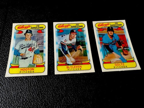 1978 BASEBALL CARD LOT OF 3 KELLOGGS 3-D Sharpie Type Ink Marks On Back ...