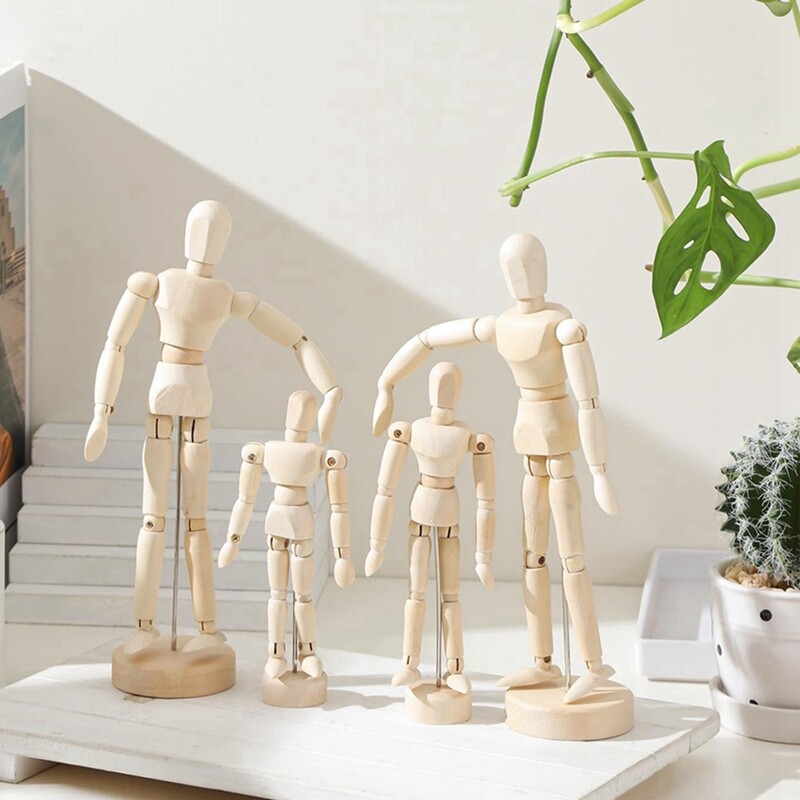 6 Pcs Artist Mannequin Model Wooden Manikin Drawing Moveable Figure ...