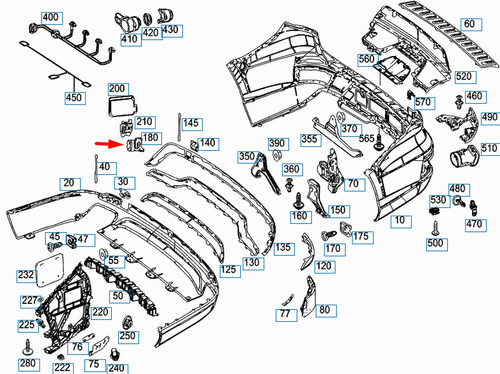 MERCEDES-BENZ GL-CLASS X166 Rear Right Radar Sensor Bracket A1668840315 ...
