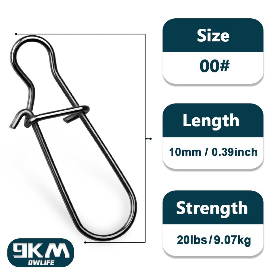 50~200Pcs Duo-Lock Fishing Snap Fastlock Clip Stainless Steel Lua Lure ...