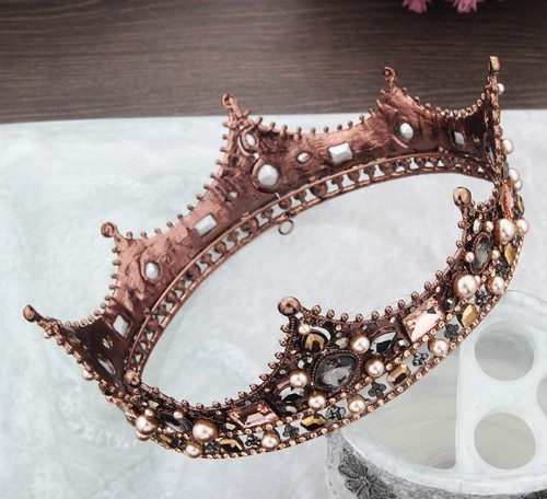 Luxury Antique Copper Crystal Queen Wedding Bridal Party Pageant Prom ...