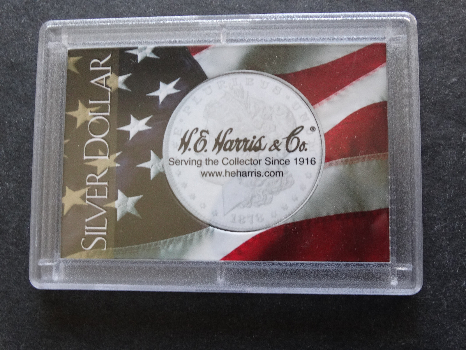 Silver Dollar Frosty Case Snaplock Coin Holder USA Flag 2X3 He Harris ...