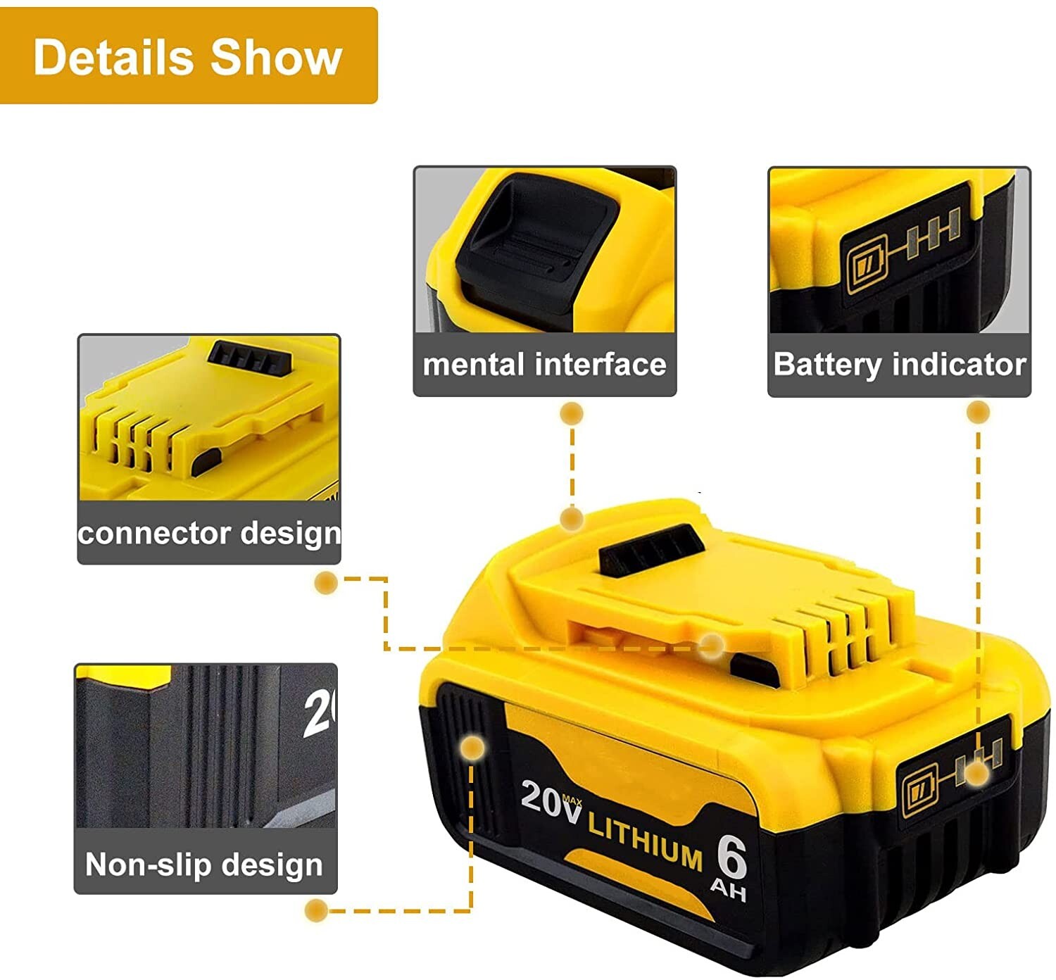 2Pack replacement For Dewalt 20V 6AH Lithium Ion Battery 120WH 6.0 AMP Hour | eBay