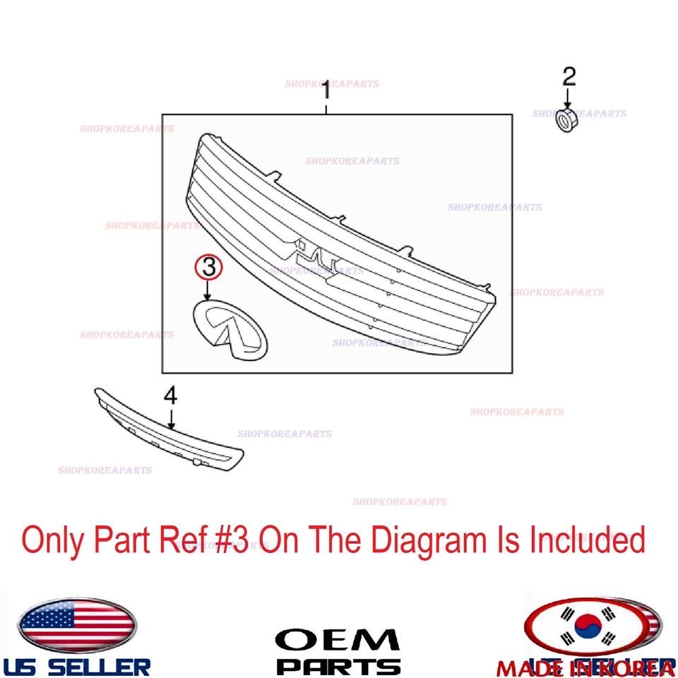 Genuine Front Grille Emblem Logo ⭐OEM⭐ INFINITI G37 G25 sedan Q40 62890 ...