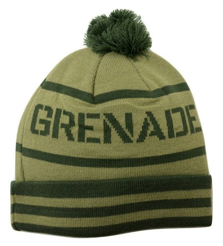 Grenade Letterhead Army Olive Drab Knit Pom Pom Winter Hat Beanie Toque ...