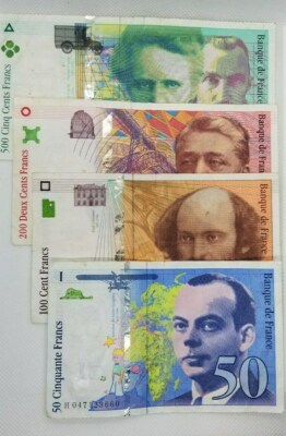FRANCE LOT OF 6 BANKNOTES VERY RARE NICE CIRCULATED PRE EURO BANKNOTES ...