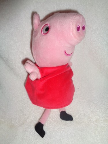 Pig Peppa Red Dress Stuffed Plush Toy 6-8" Tall 2003 ABD Ltd Jazwares ...