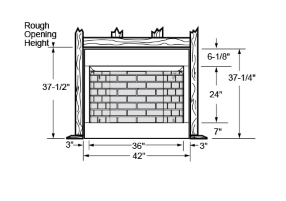 Monessen Exacta BUF 42 Vent free circulating firebox with radiant face ...