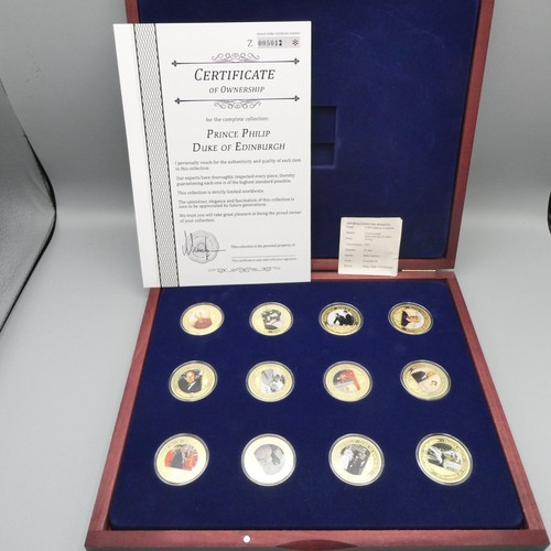 Prince Philip Duke Of Edinburgh Gold Plated Coin Set Box coa x12 | eBay