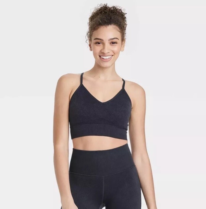 Women's JoyLab Seamless Cross Back Bra Black Large for sale online | eBay