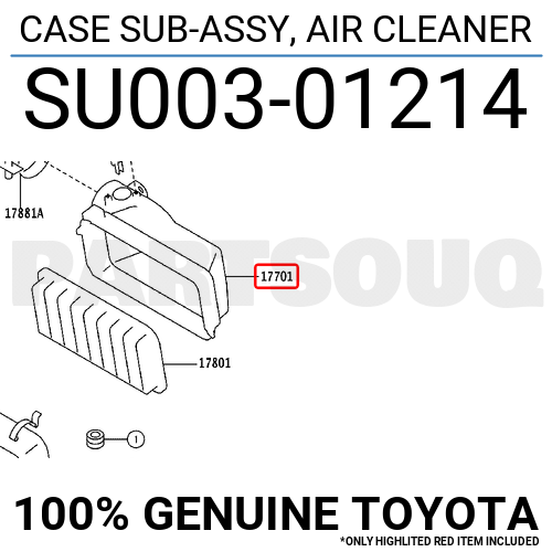 SU00301214 Genuine Toyota CASE SUB-ASSY, AIR CLEANER SU003-01214 | eBay