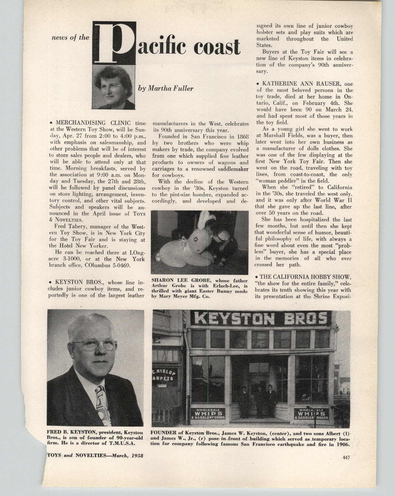 1958 PAPER AD Article Keyston Bros Toy Holster sets Whips Saddles Store ...