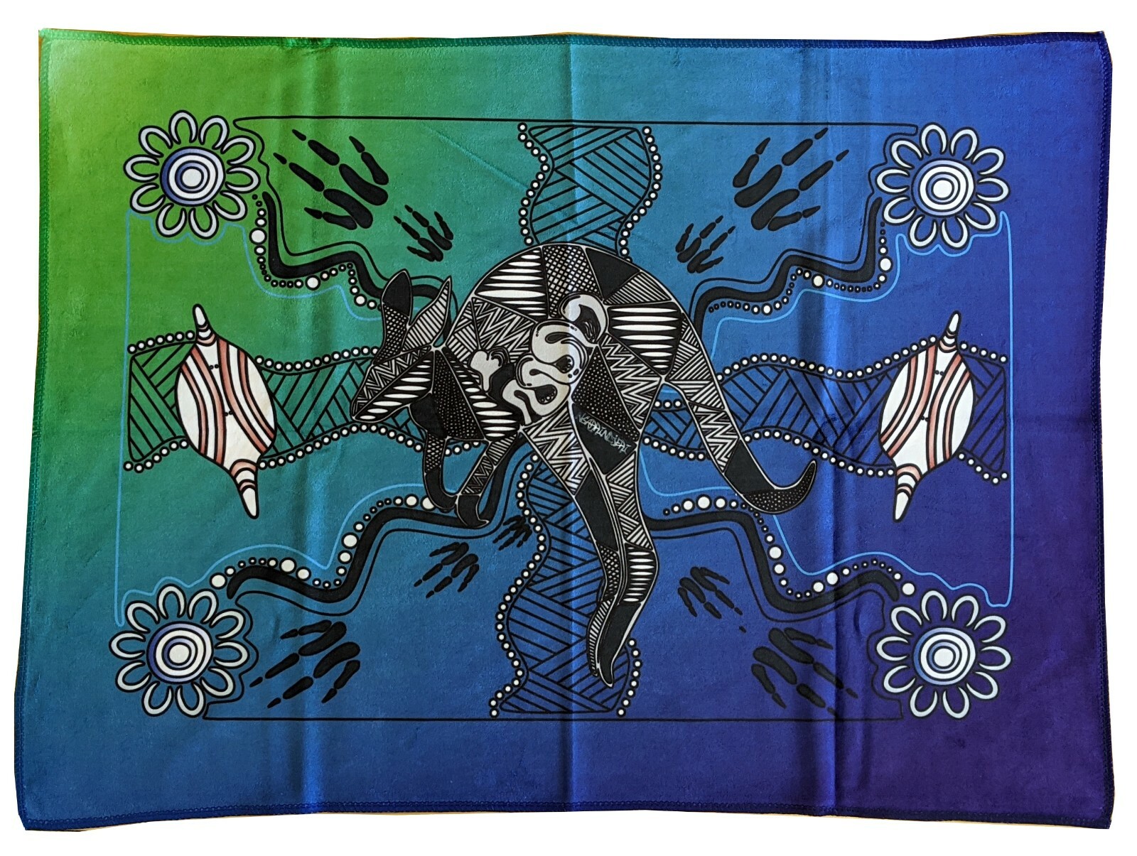 Indigenous Artist Ngrakani (Harley Hall) Kangaroo Microfiber Towel 70* ...