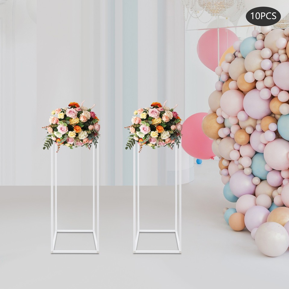 10pcs Flower Display Stand White Metal Flower Stand Indoor Wedding ...