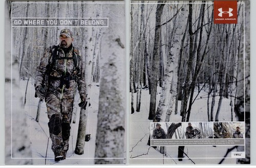 2015 Print Ad Under Armour Camo Clothing Snow In Forest Magazine ...
