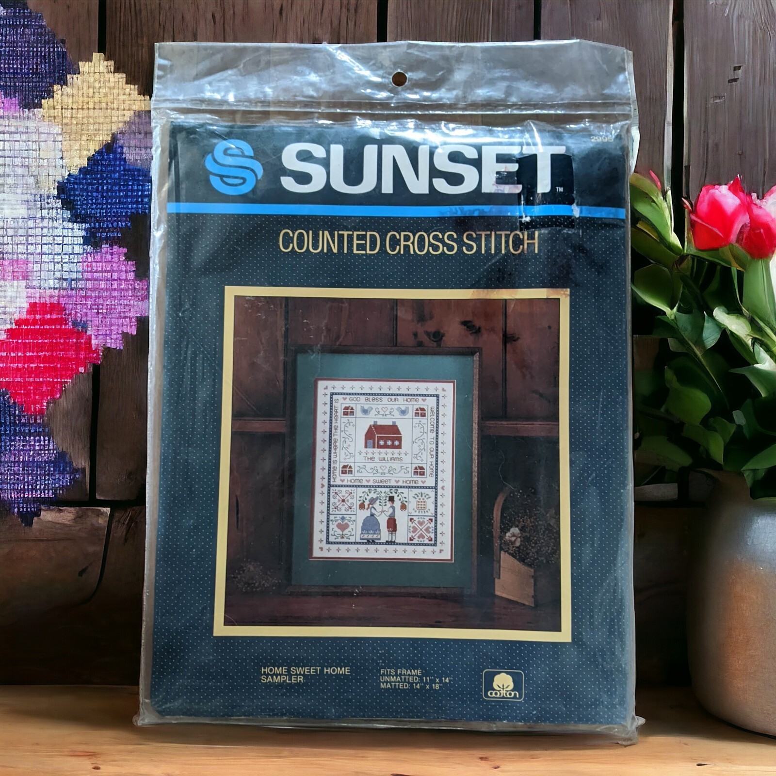 Sunset Counted Cross Stitch Home Sweet Home Personalized Sampler Kit ...