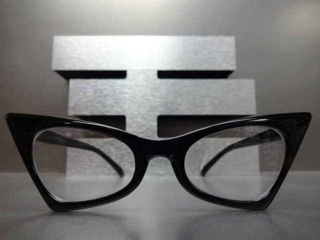 CLASSIC VINTAGE RETRO EXAGGERATED CAT EYE Style Clear Lens EYE GLASSES ...