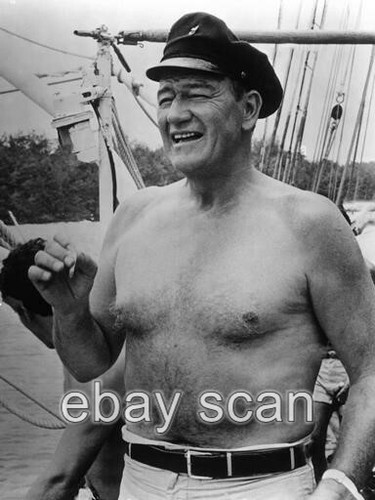 JOHN WAYNE BARECHESTED BEEFCAKE CANDID 8X10 PHOTO 77 | eBay