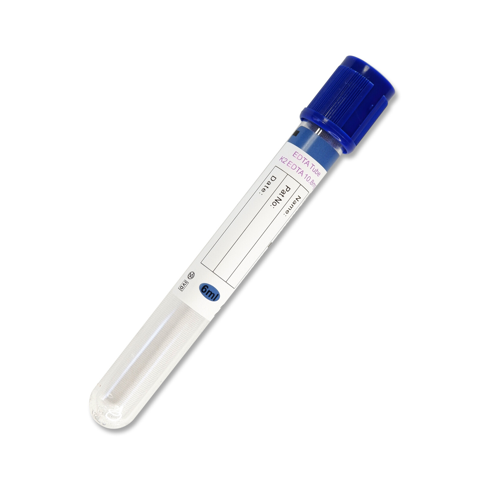 VACUUM BLOOD COLLECTION TUBE K2 EDTA, 13X100MM 6ML, ROYAL BLUE, EXP 5/ ...