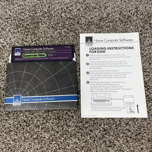 Computer War Based On The Hit Movie War games Atari 800 Floppy Disk | eBay