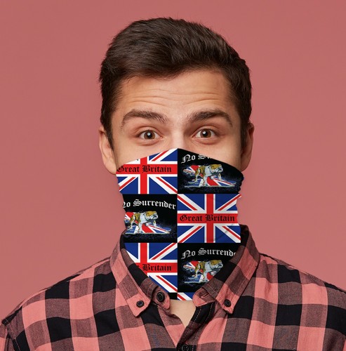 British Bulldog & Union Jack No Surrender Neck Warmer Facemask Neck ...