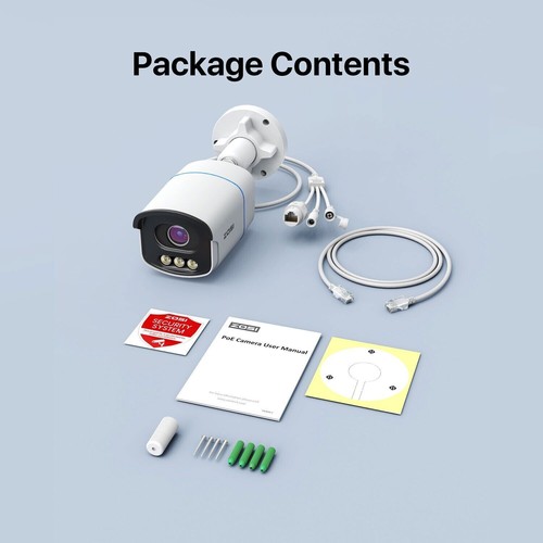 ZOSI C186 5MP PoE Color Light Sensor Security Camera Night Light Aurora ...